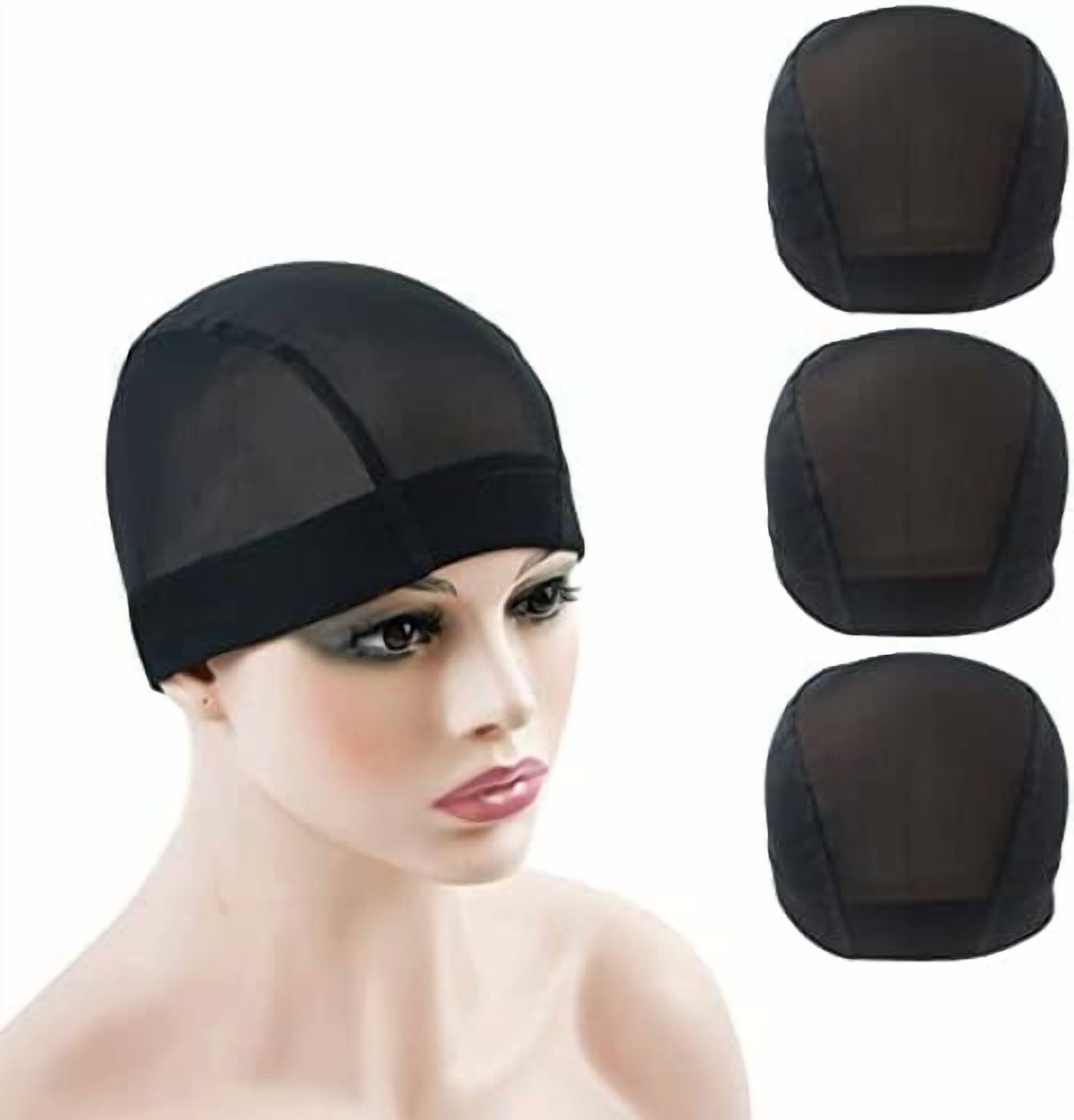 3 count Mesh Cap Wig Caps for Making Wig Stretchy Wig Cap with Wide ...