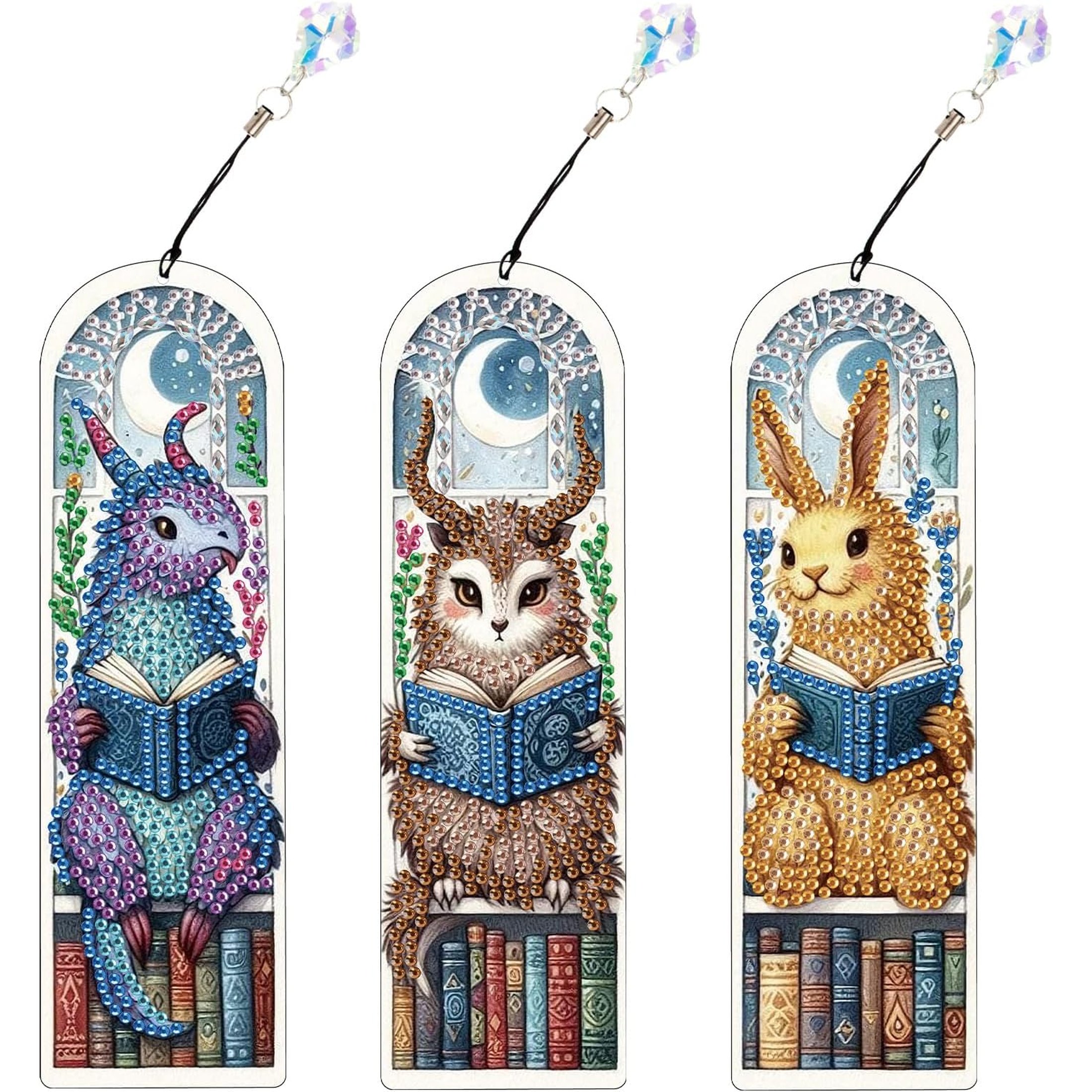 3 count Painting Bookmark with pendant, DIY and books, Special Shape ...