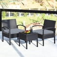 3 count Patio Conversation Set, Outdoor Wicker Bistro Set with Water ...