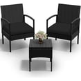 3 count Patio Rattan Conversation Bistro Chairs Set, Outdoor Patio ...