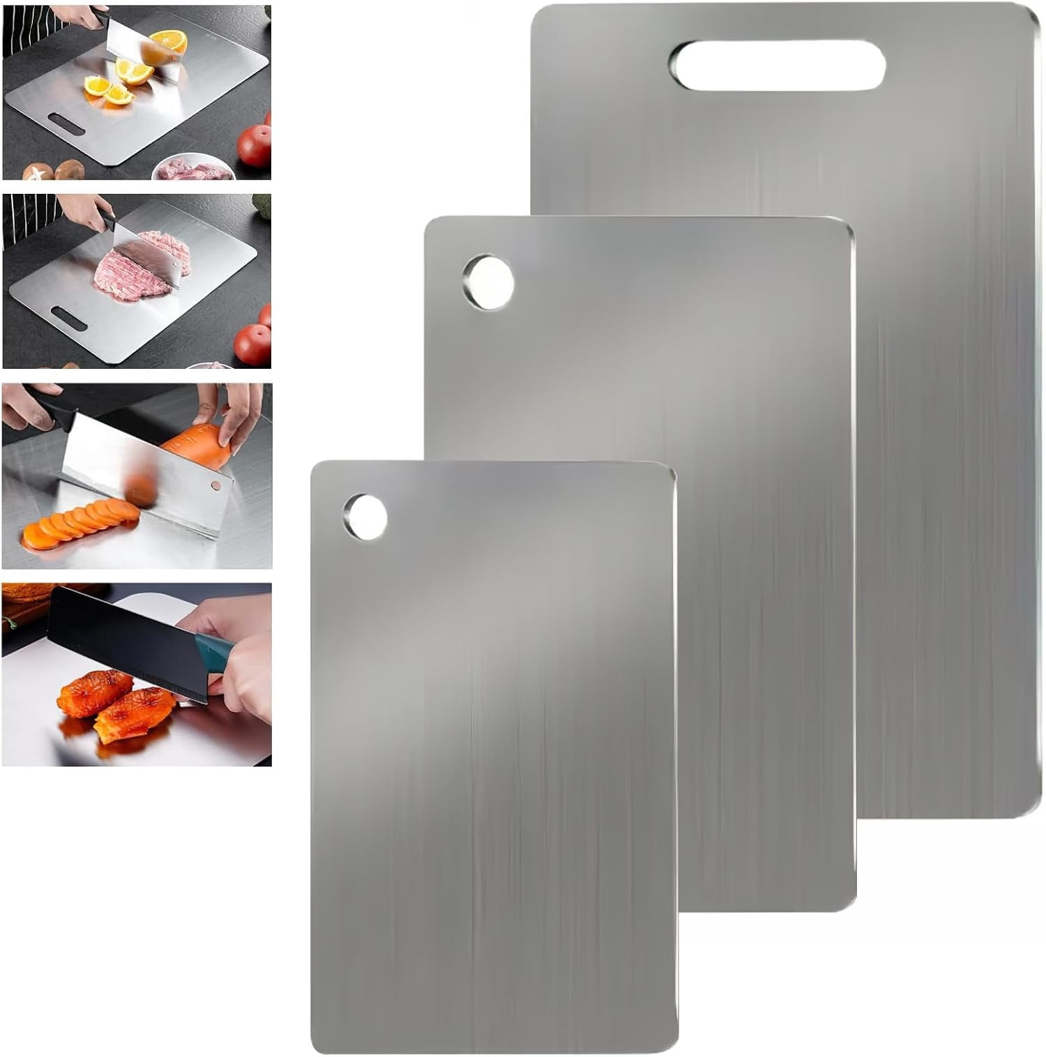 3 count Pure Stianless Board Set of 3, Double-Sided -Grade Pure Cut ...