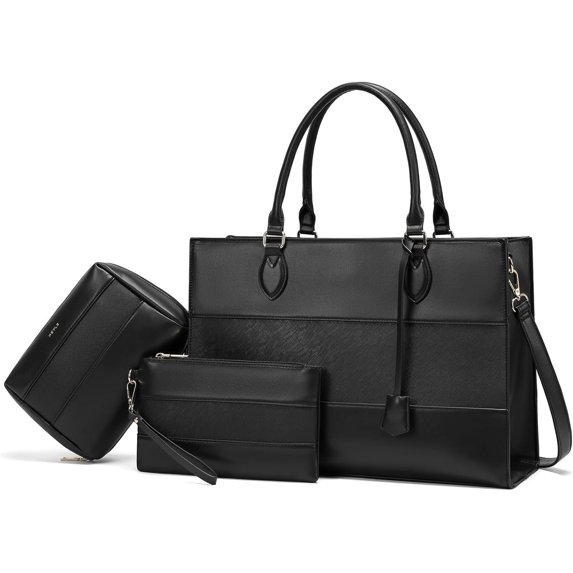 3 count Sets Laptop Bag for Women,15.6 Inch Work Tote Bags Leather ...