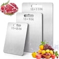 3 count Stainless Steel Board Set, 304 Grade Metal Chopping Boards for ...