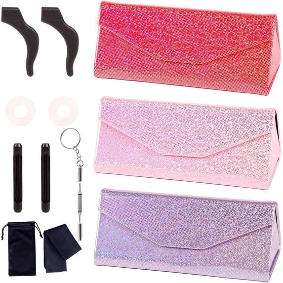 3 count Unisex Hard Shell Eyeglasses Cases, Protective Case For Glasses ...