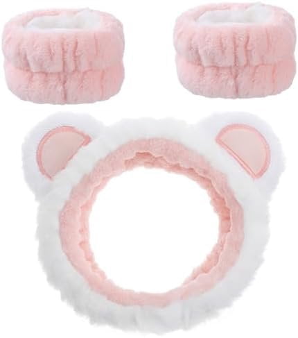 3 count Wash Headband with Wrist Towels, Soft Elastic Ears Headband ...