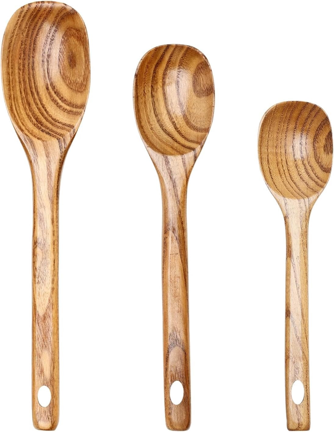 3 count Wooden Spoons for Cooking Spoon Set Cooking Utensils Serving ...