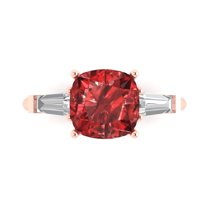 Three-Stone Engagement Ring for Women - 1.5ct Natural Amethyst in 14K ...