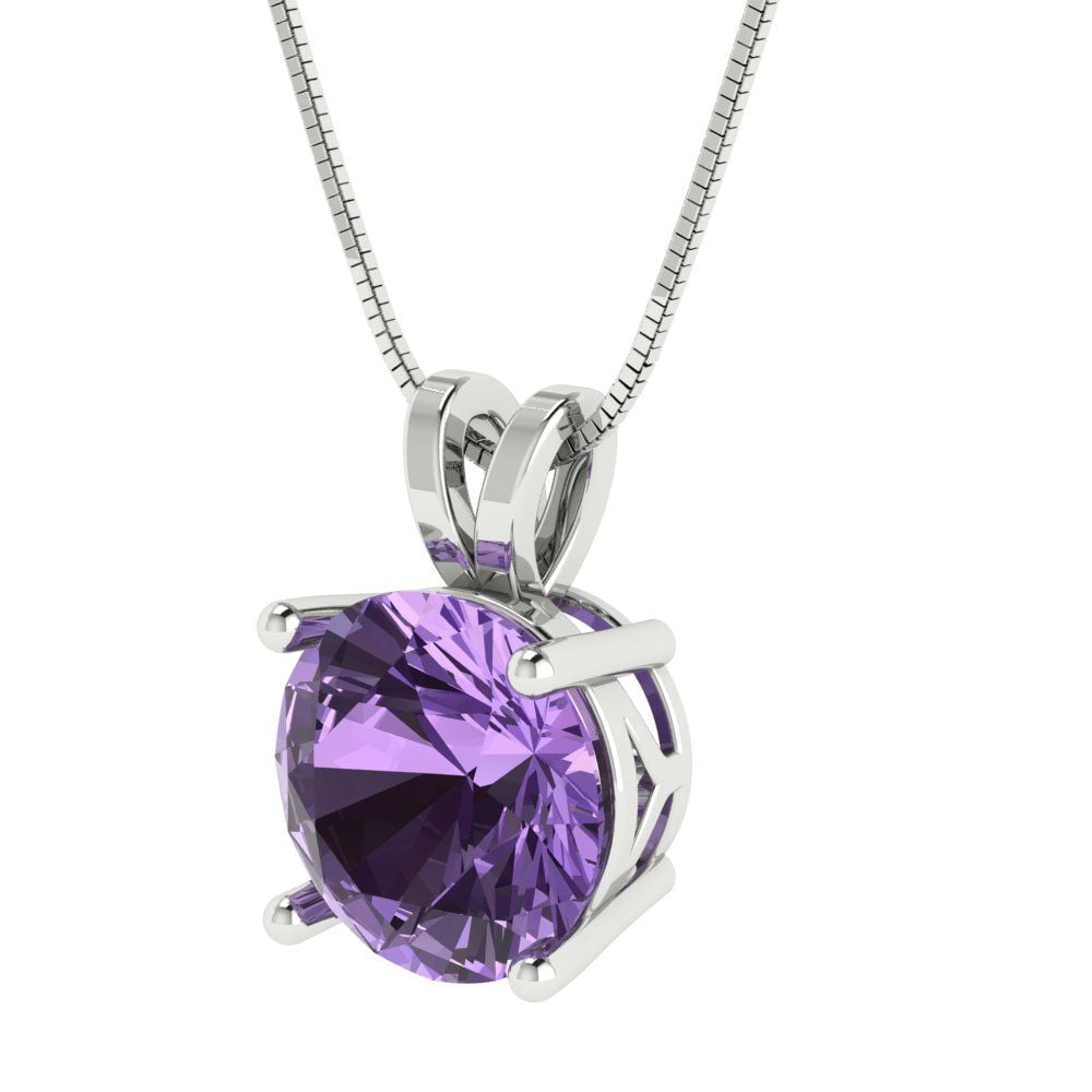 3 ct Brilliant Round Cut Solitaire Alexandrite 18K White Solid Gold ...