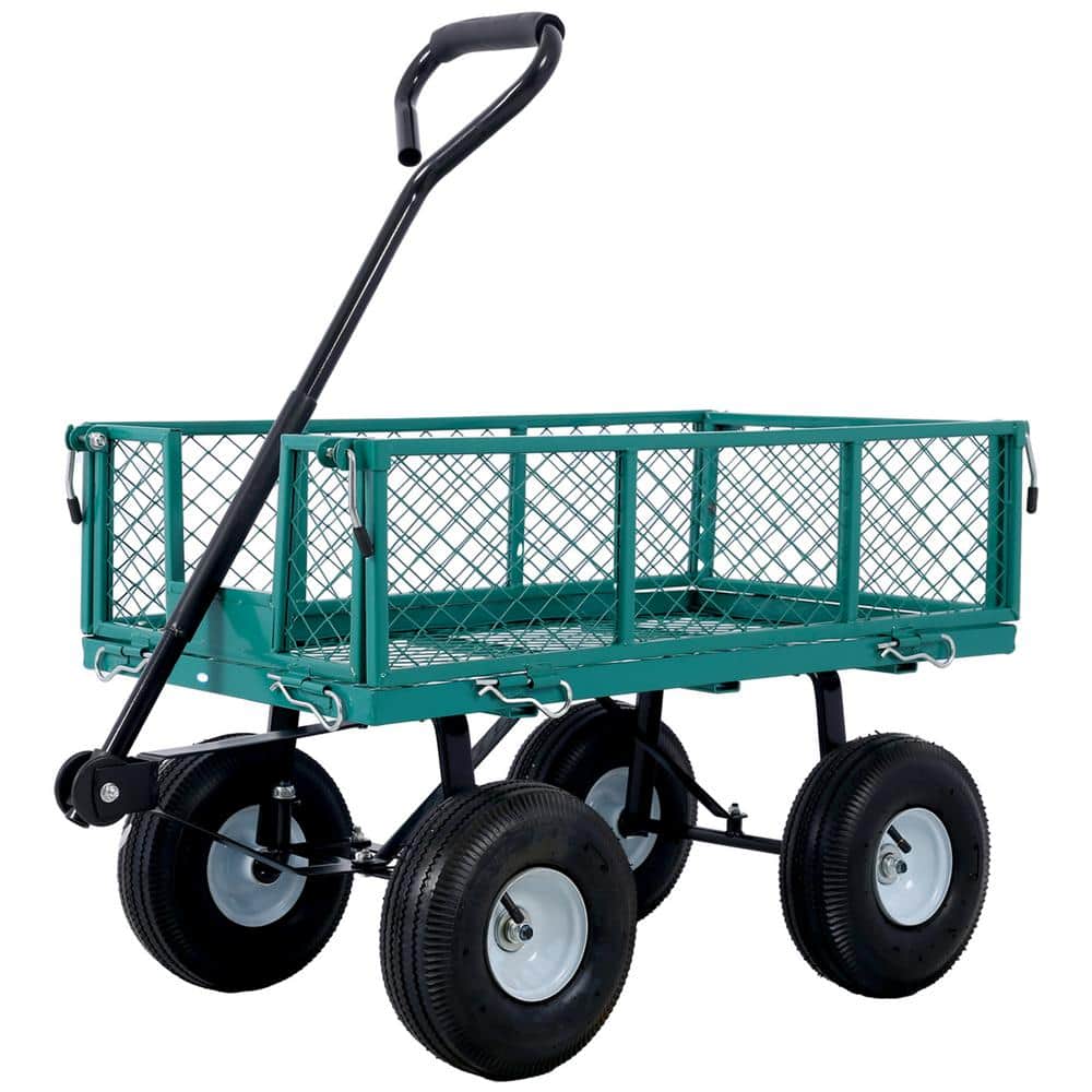 3 cu. ft. Green Steel Garden Cart, 550 lbs. Capacity - Walmart.com