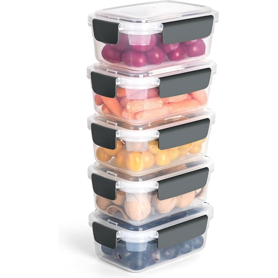 3 cup Plastic Food Storage Containers with Lids Nestable Freezer ...