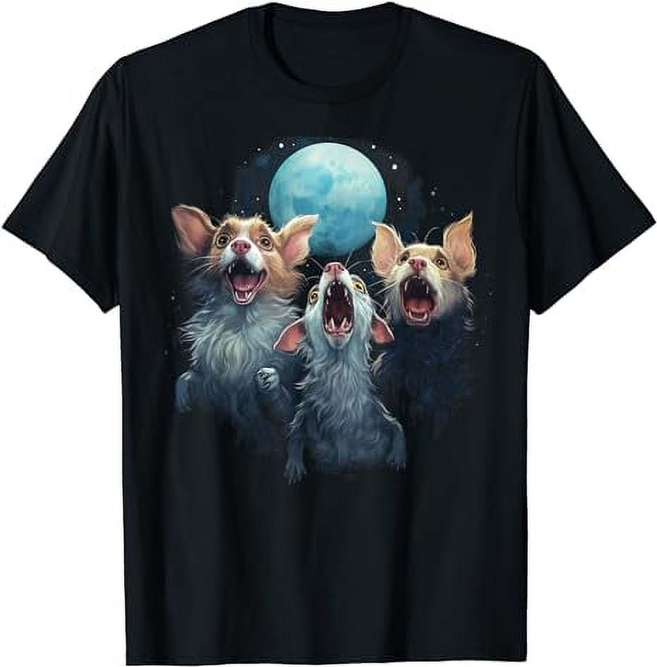3 dogs Moon Howling Head Funny T-Shirt - Walmart.com