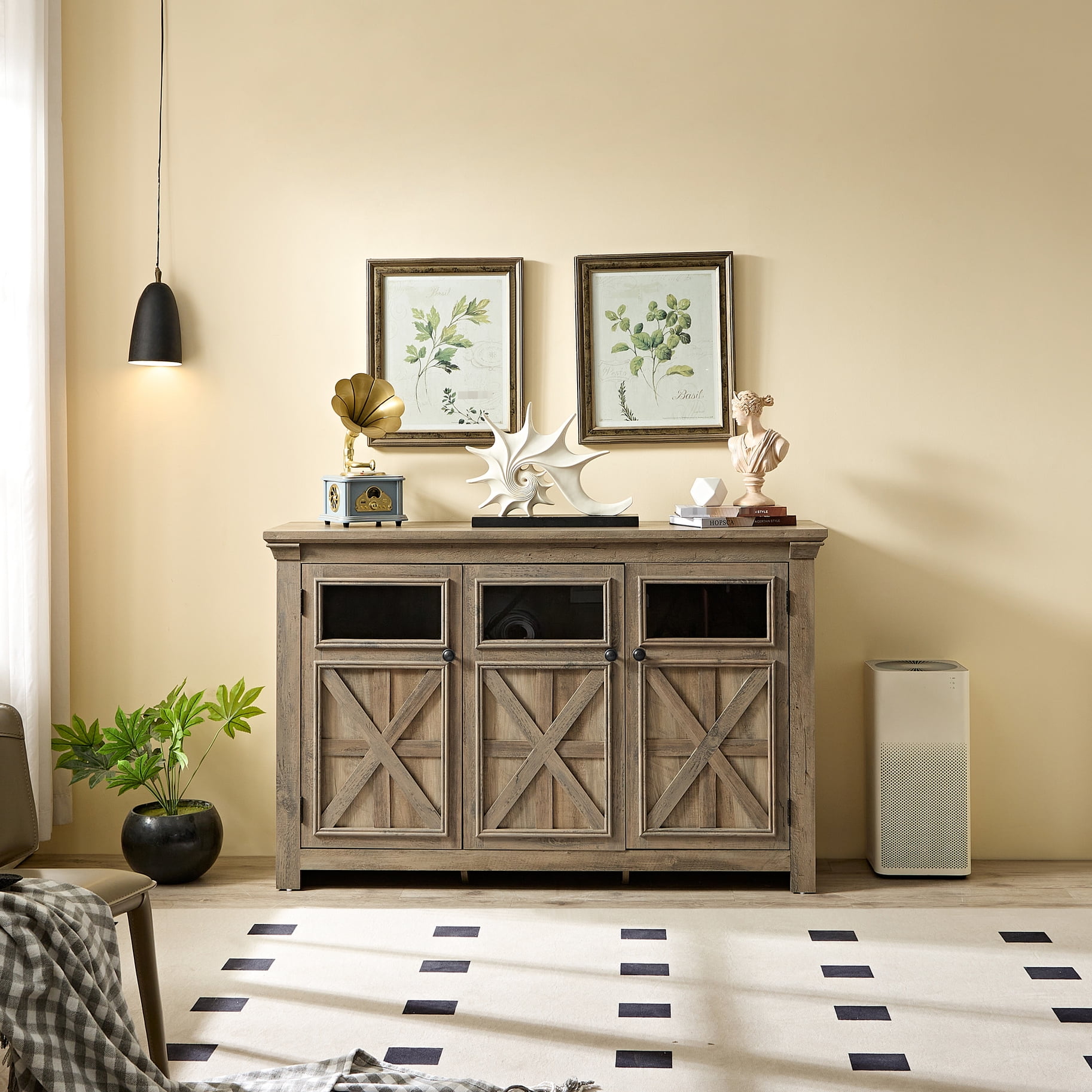 3 - door, Smooth Tabletop - 3 - Level Adjustable Shelves - Wine Bar in ...