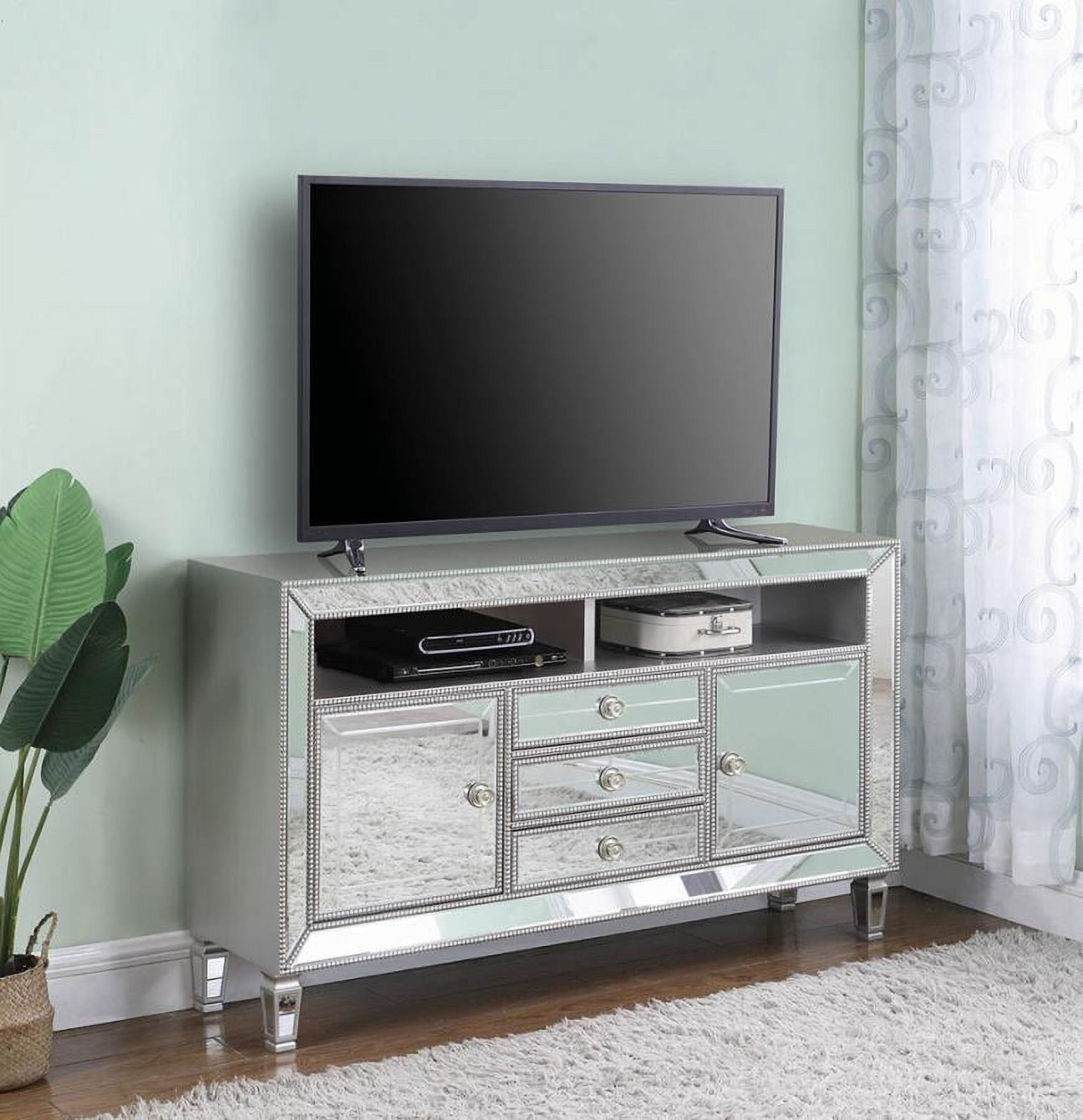 3-drawer TV Console Metallic Platinum - Walmart.com