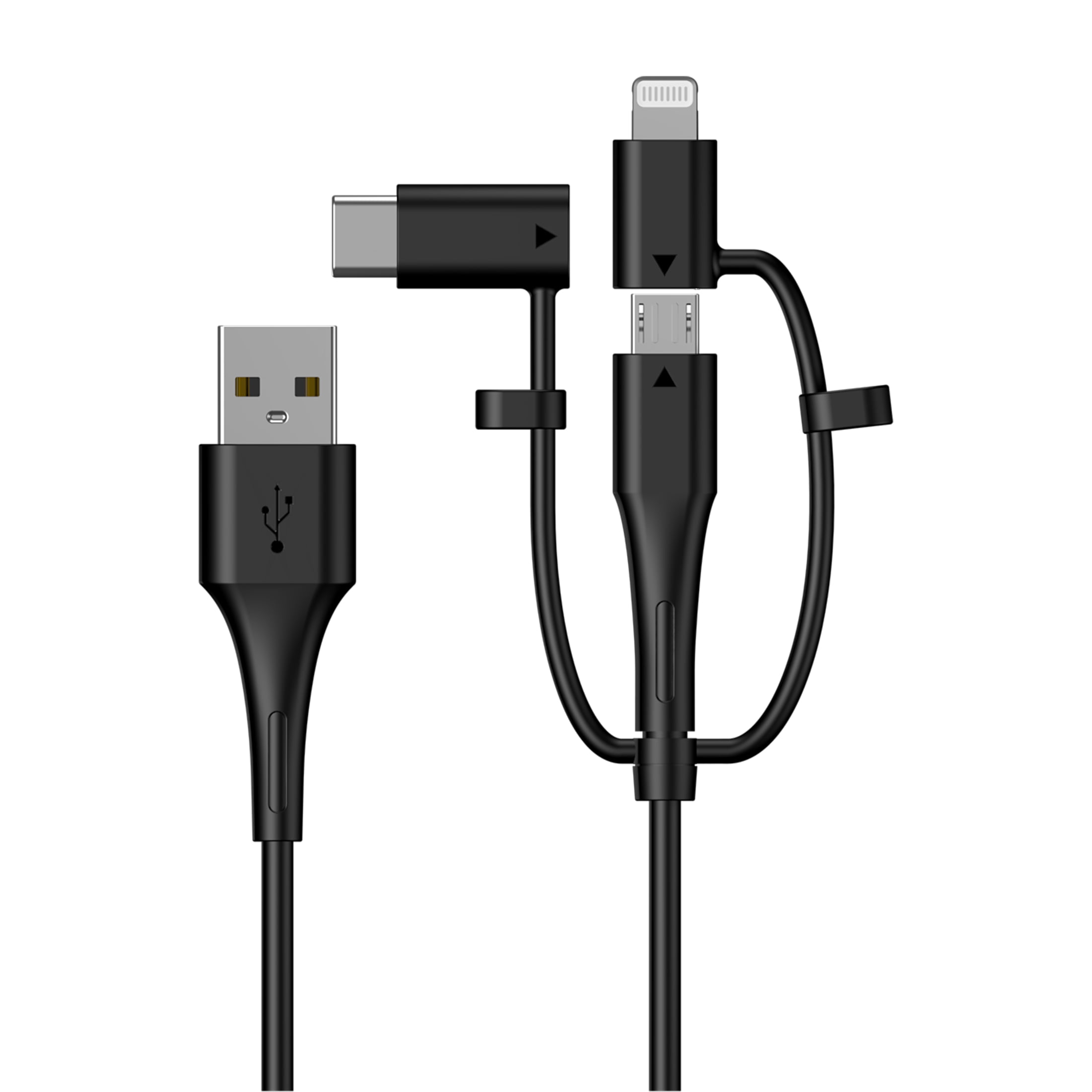 3 feet 3 in 1, USB Type-a to C, Lightning, Micro Charging Cable for ...