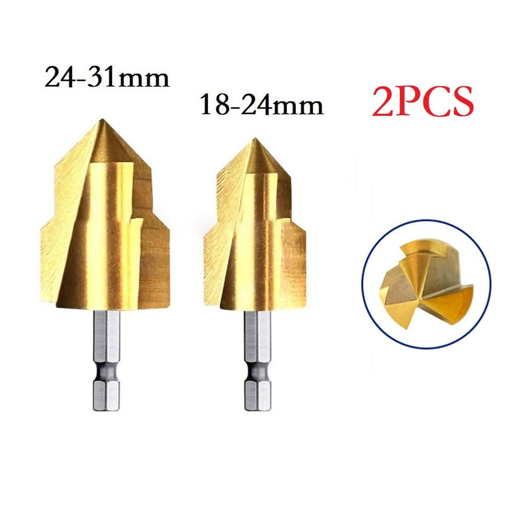 3 flutes Countersink Drill Bit 1/4 Hex Shank Center Puncher Water Pipe ...