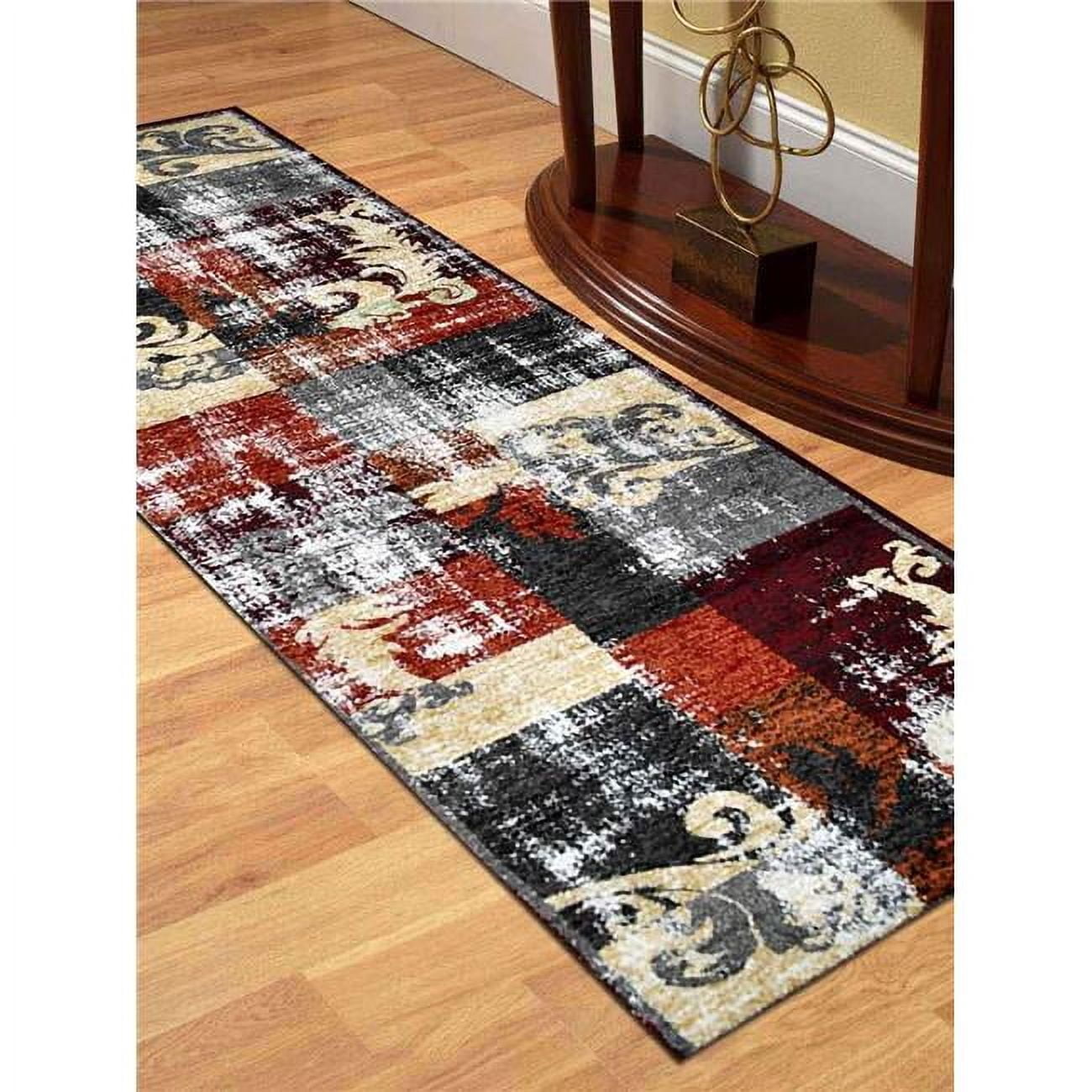 3 ft. 2 in. x 10 ft. Machine Woven Heatset Polypropylene Floral Runner ...