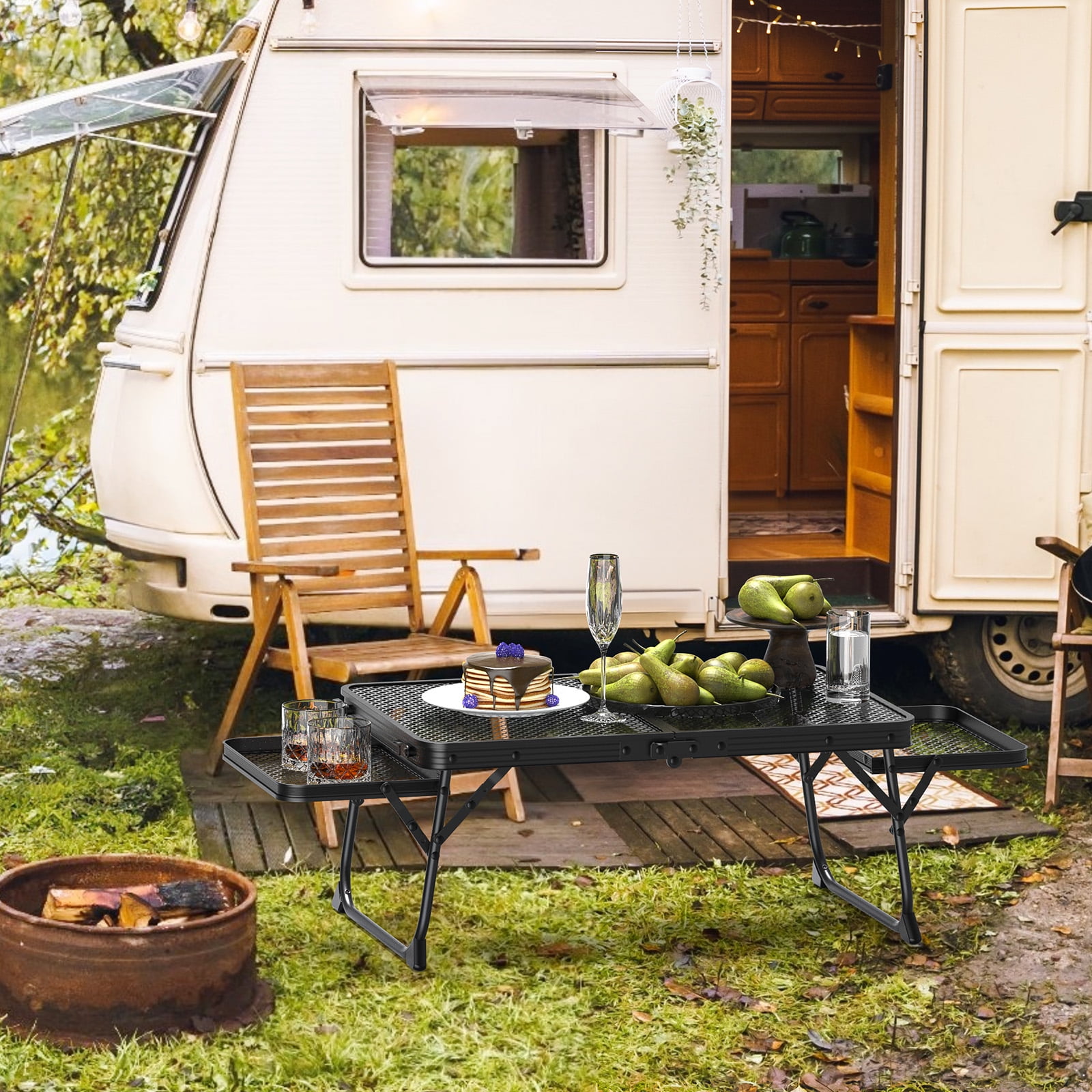 3 ft Portable Picnic Table with Wing Panels - Walmart.com