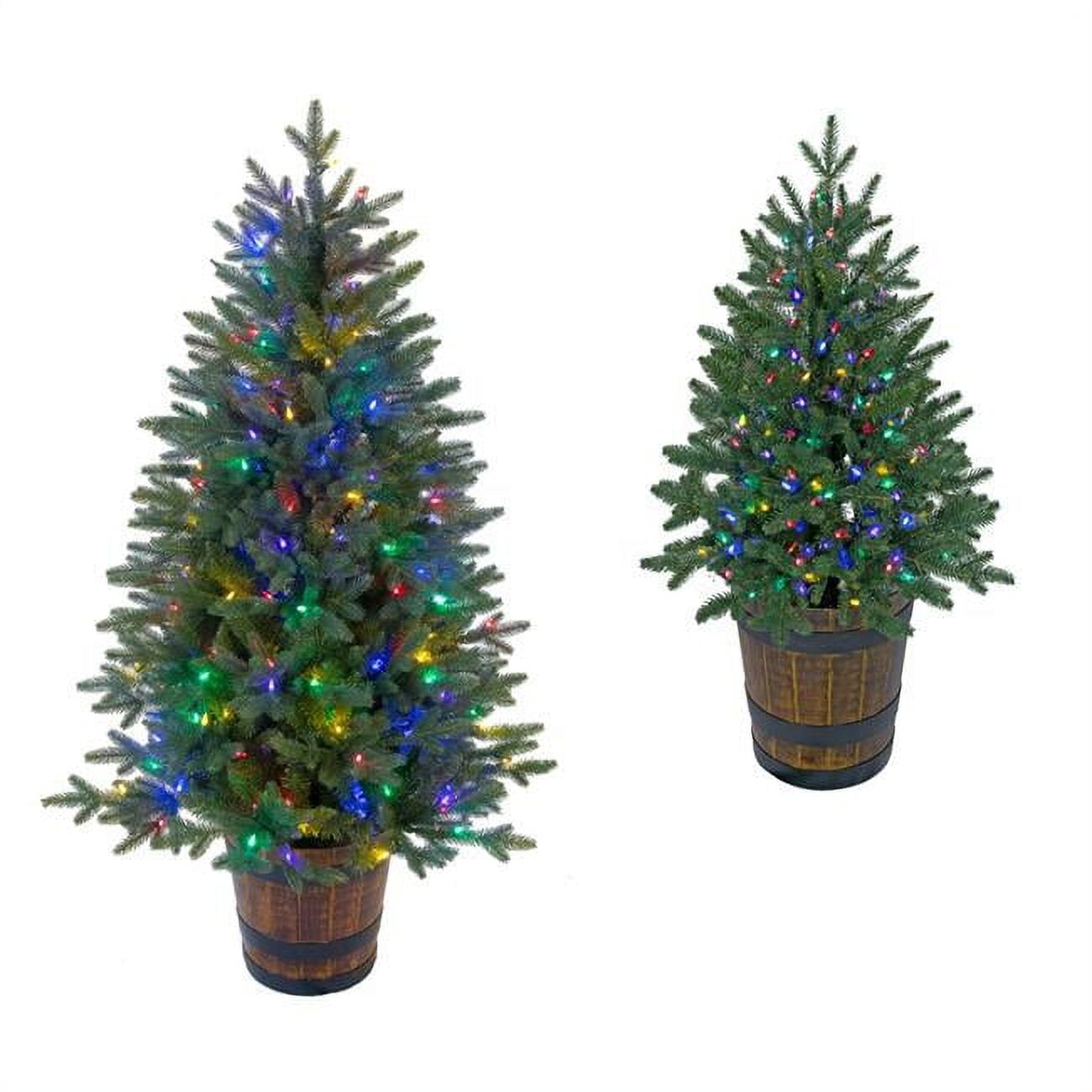 3 ft. Potted Slim Hamilton Pine Trees with Multi-Colored & Multi ...