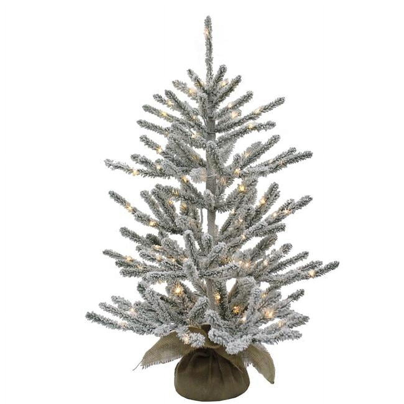 3 ft. Pre-Lit Warm White LED Vail Flocked Pine Tree - Walmart.com