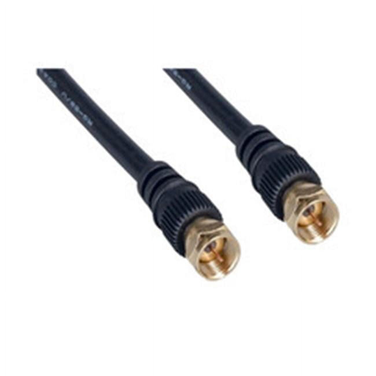 3 ft. RG59 F-Pin Coaxial Cable with Gold Connectors - F-Pin Male, Black ...