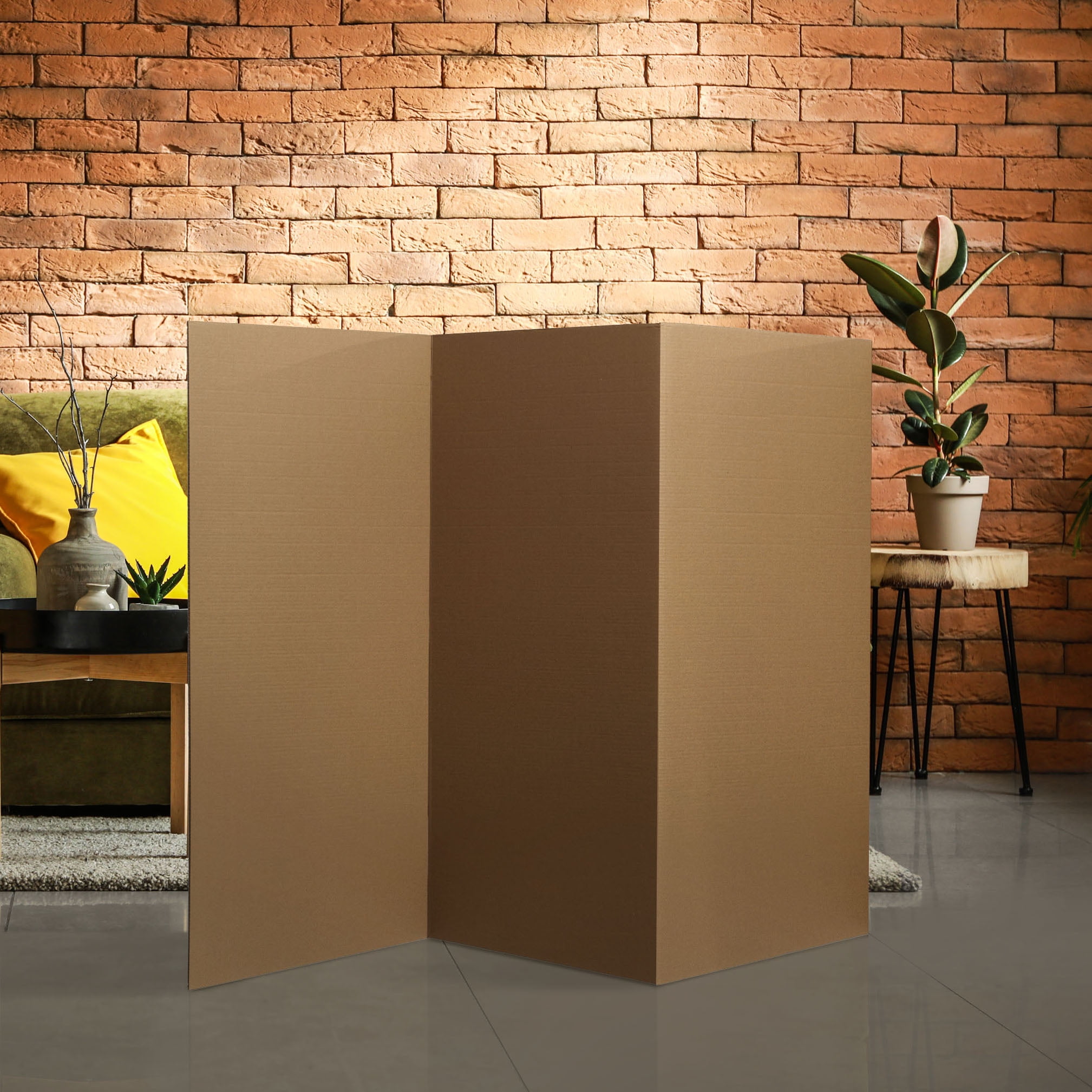 Red Lantern 3 ft. Short Brown Temporary Cardboard Folding Screen - 3 ...