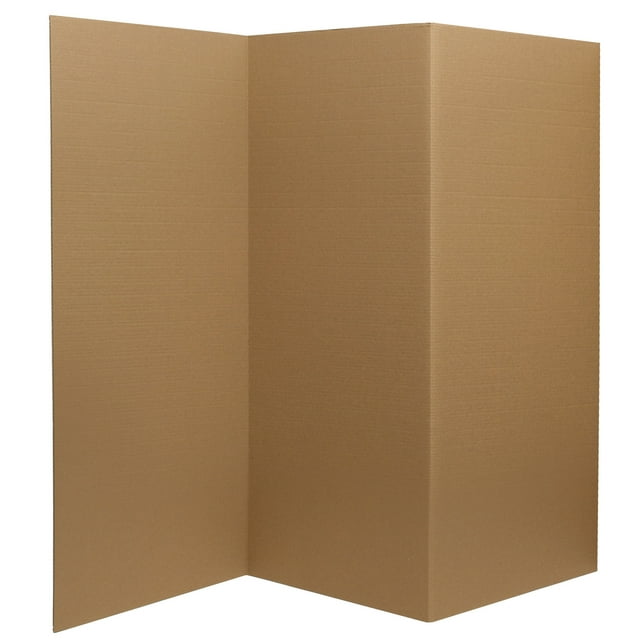 3 ft. Short Brown Temporary Cardboard Folding Screen - 3 Panels ...
