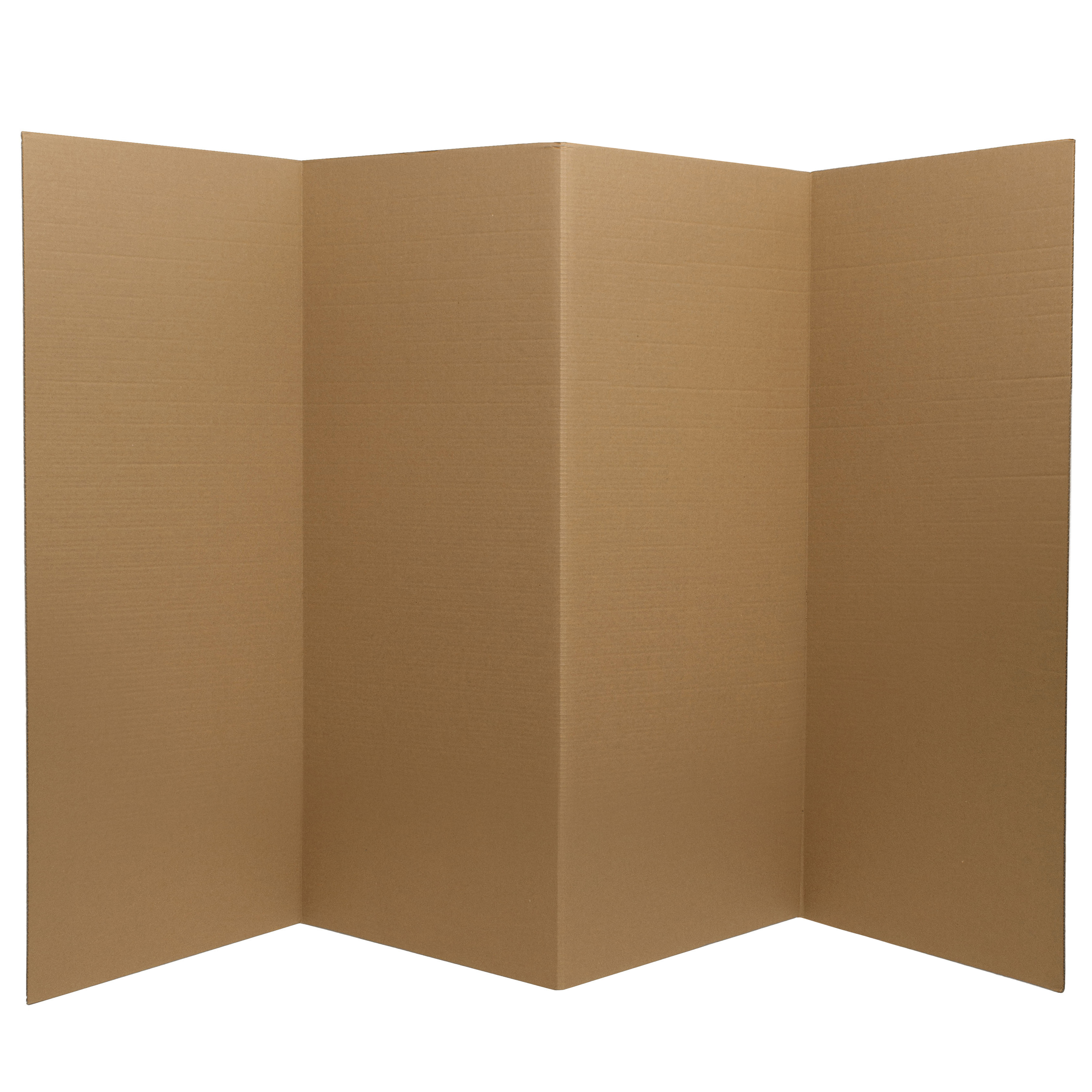 3 ft. Short Brown Temporary Cardboard Folding Screen - 4 Panels ...