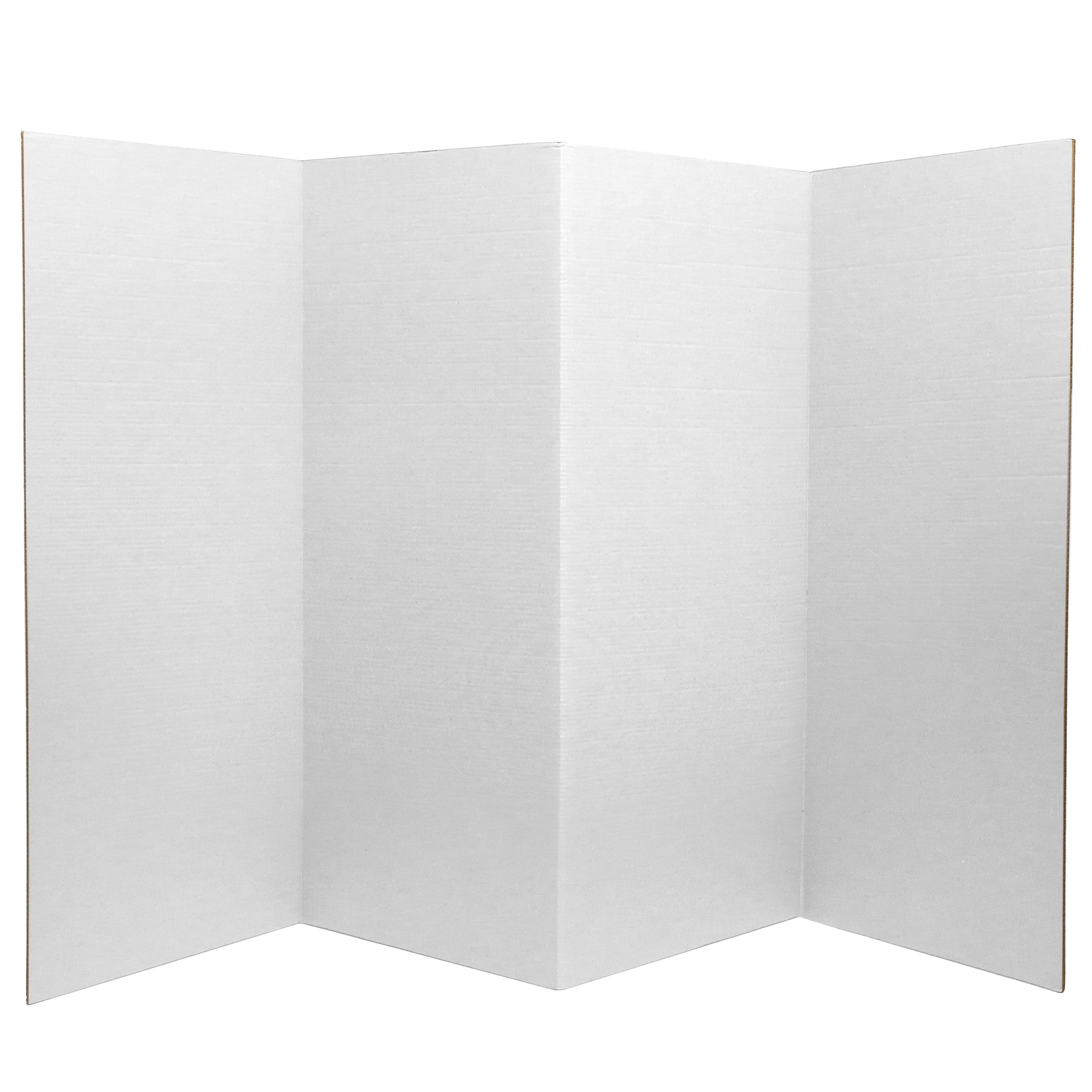 3 ft. Short White Temporary Cardboard Folding Screen - 4 Panels ...