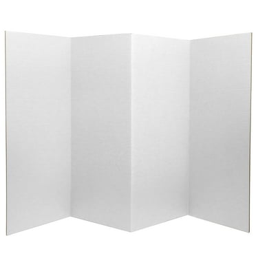 Oriental Furniture 6 Ft. Tall White Cardboard Room Divider - 4 Panel ...