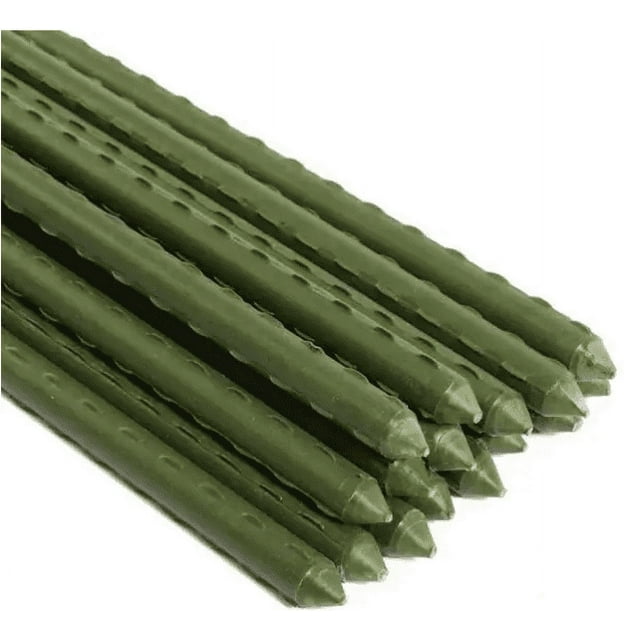 3ft Steel Garden Stakes - Plastic Coated, Anti-Rust for Climbing Plants ...