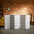 3 ft. Tall Classic Japanese Window Pane Lattice Privacy Screen - White ...