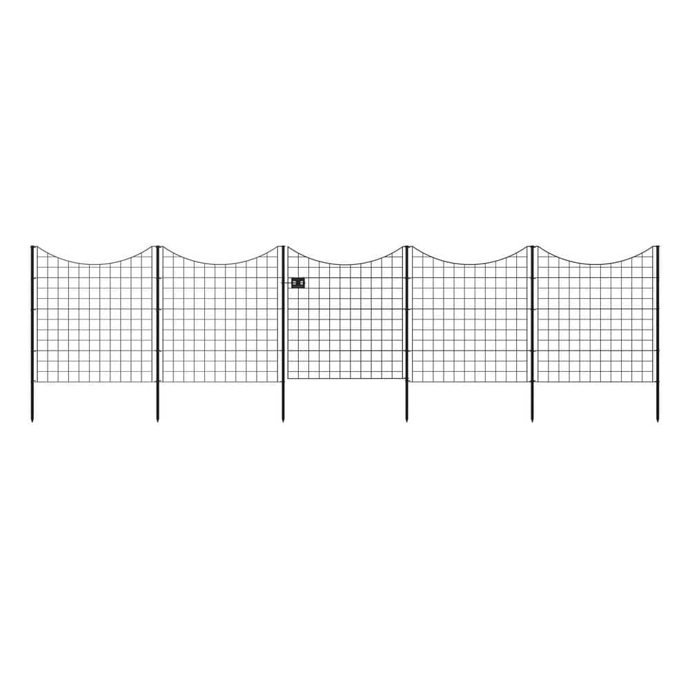 3 ft. W x 3.25 ft. H Black Metal Zippity Gate with 4-Fence Panels ...