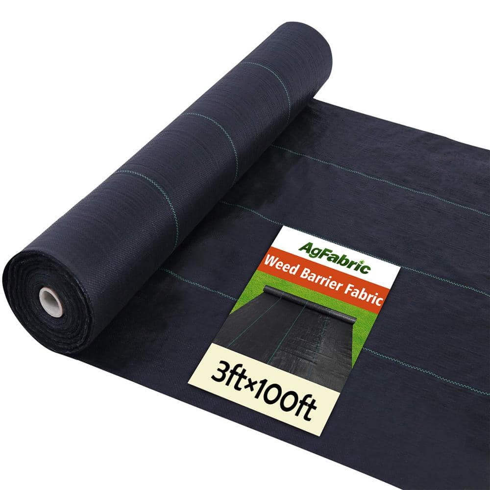 3 ft. x 100 ft. Landscape Fabric Weed Barrier Ground Cover Garden Mats ...