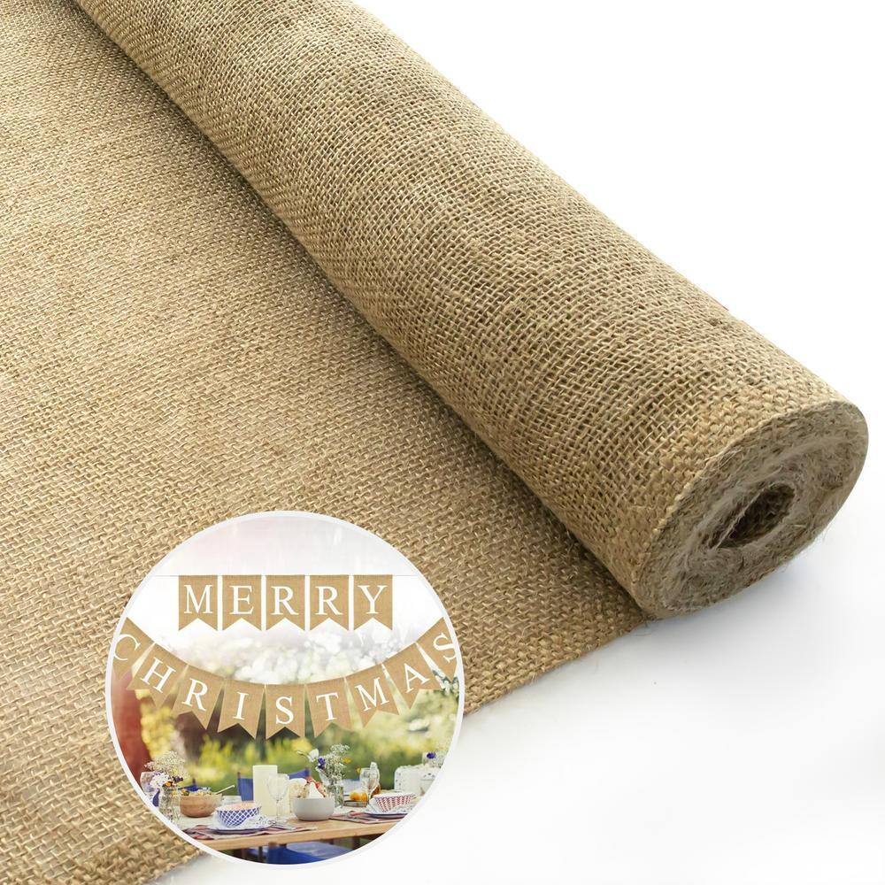3 ft. x 50 ft. Gardening Burlap Roll-Natural Burlap Fabric for Weed ...