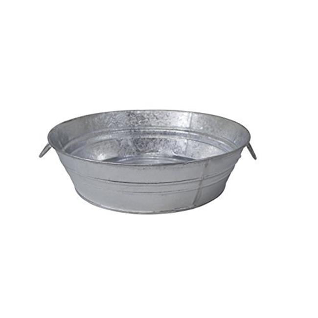 3 gal Hot Dipped Steel Low Flat Tub, Silver - Walmart.com