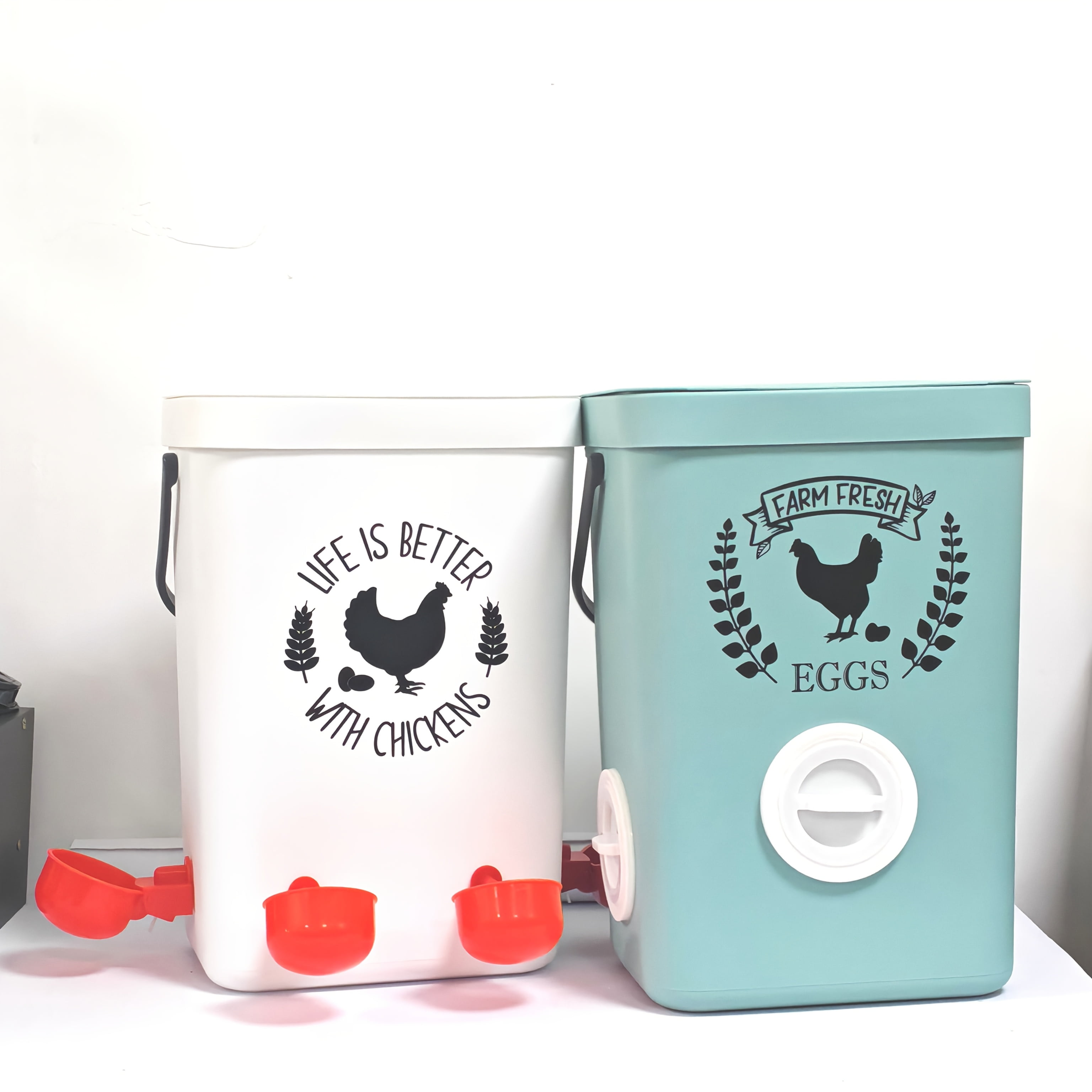 3-gallon Chicken Feeder Combination, Outdoor Poultry Feeder, Waste Free ...