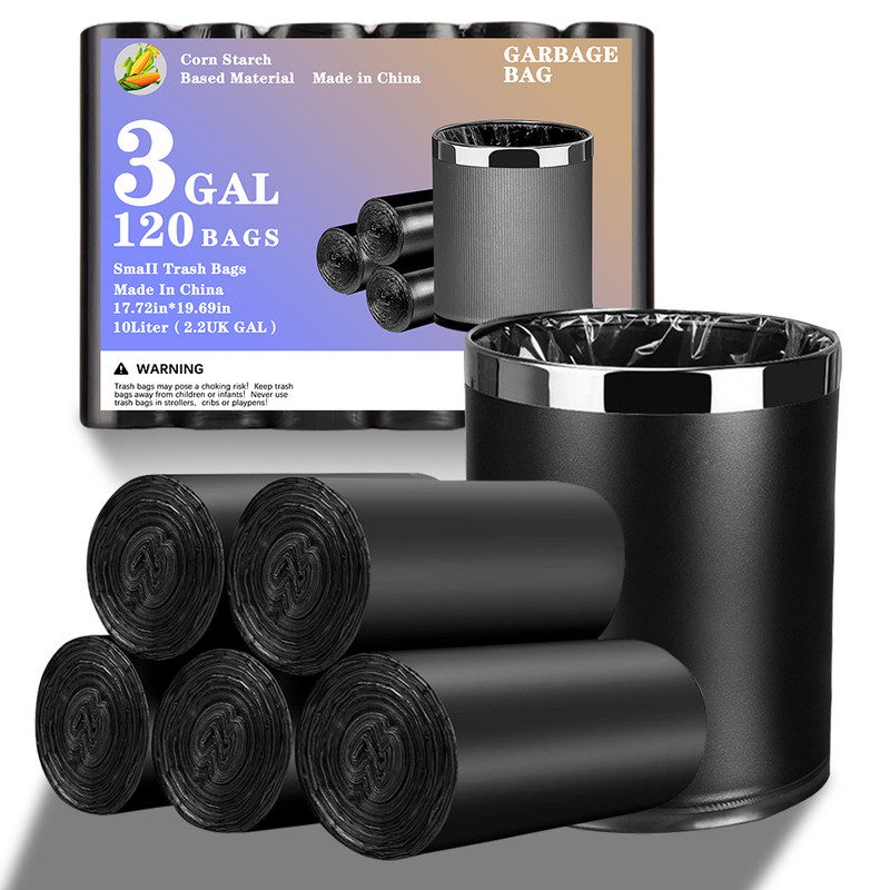 3 gallon rubbish bags, 120 strong black rubbish bags, 10 litre bin ...
