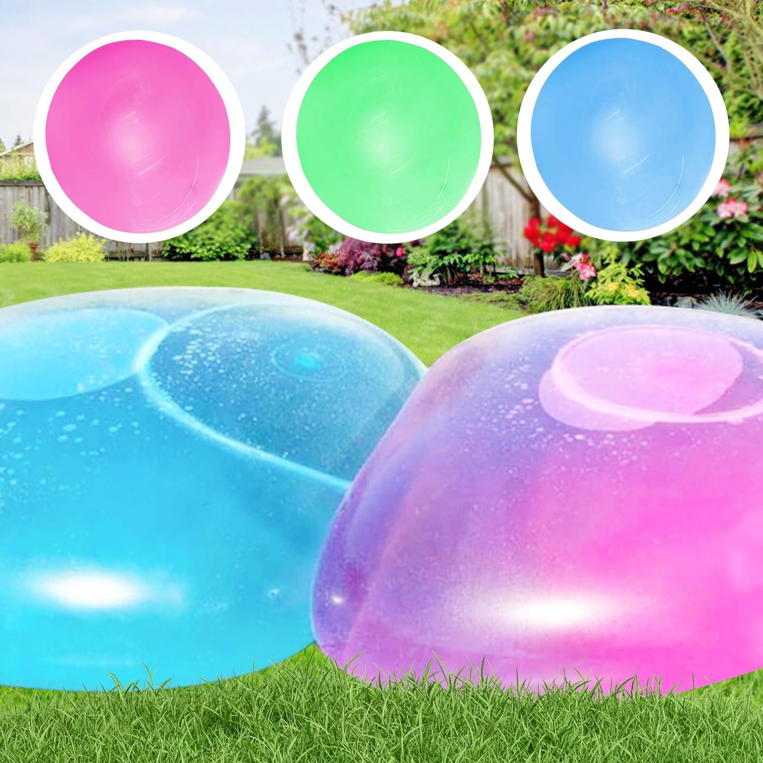 3 giant bubble balls, inflatable water balls, water bubble balls, beach ...