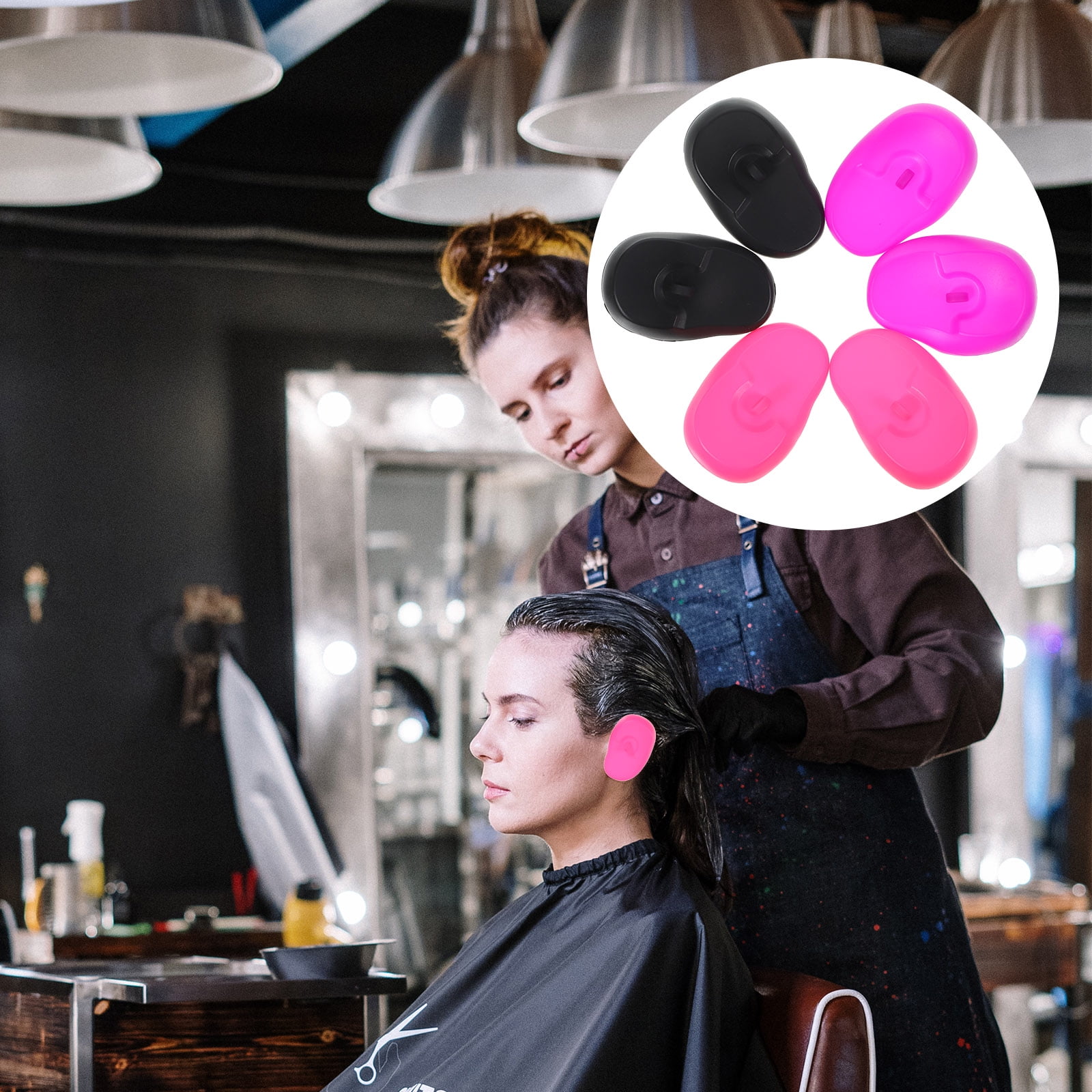 3 hair dye ear cap Pairs Silicone Ear Covers Coloring Silicone Ear ...