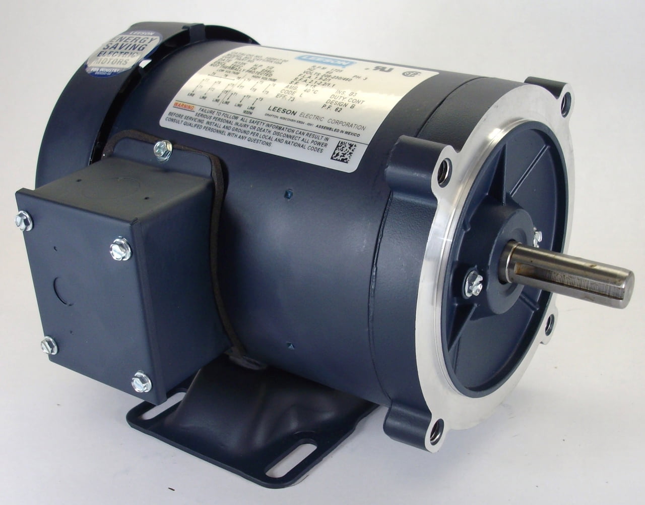 3 hp 3450 RPM 56HC Frame TEFC C-Face (Rigid Base) 208-230/460V Leeson ...