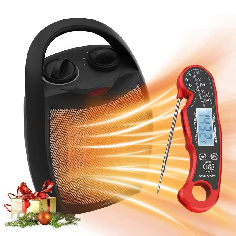 3-in-1 1500W Ceramic Space Heater & Fan, Adjustable Thermostat, Quiet ...