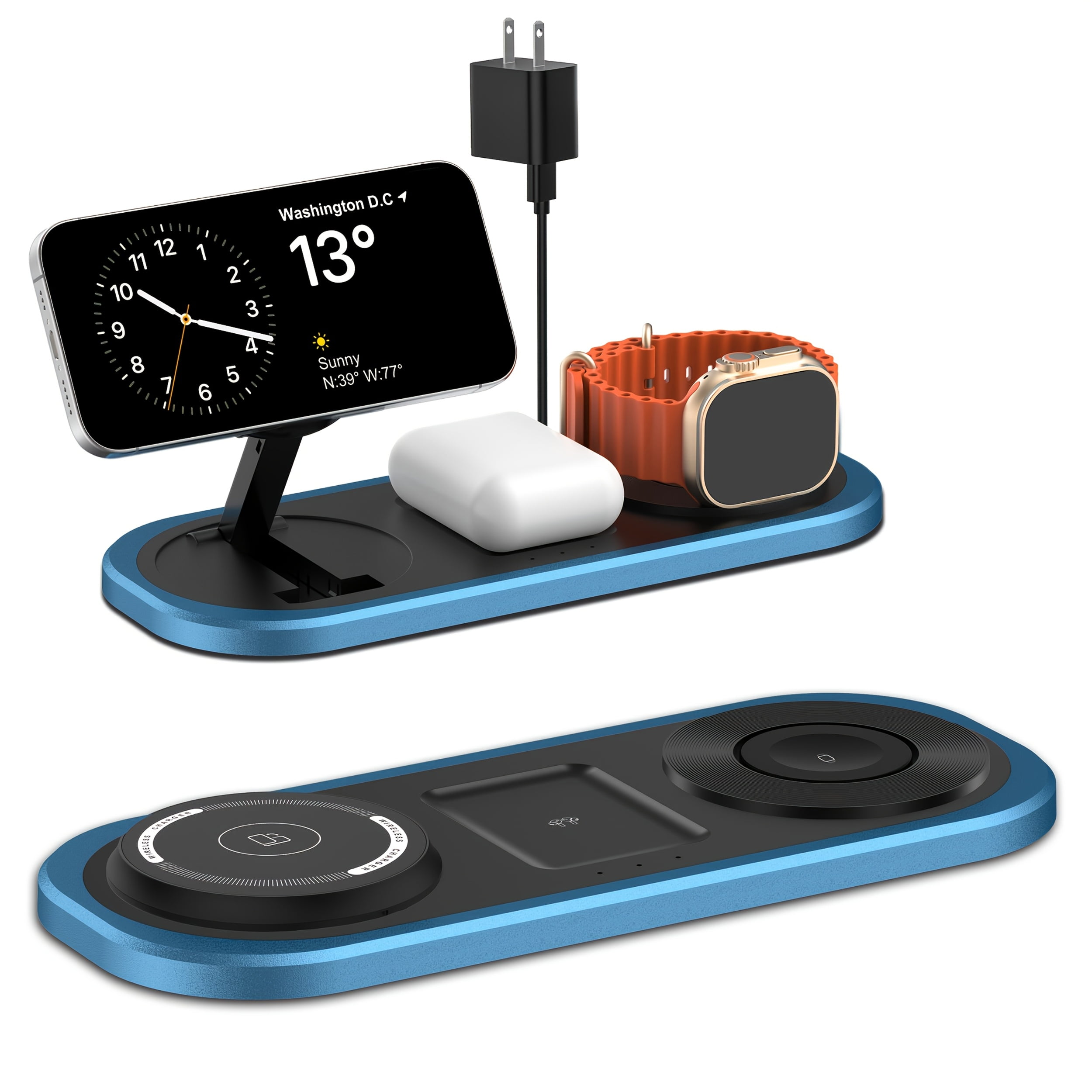 3-in-1 15W Wireless Fast Charger for iPhone | Foldable Charging Station ...