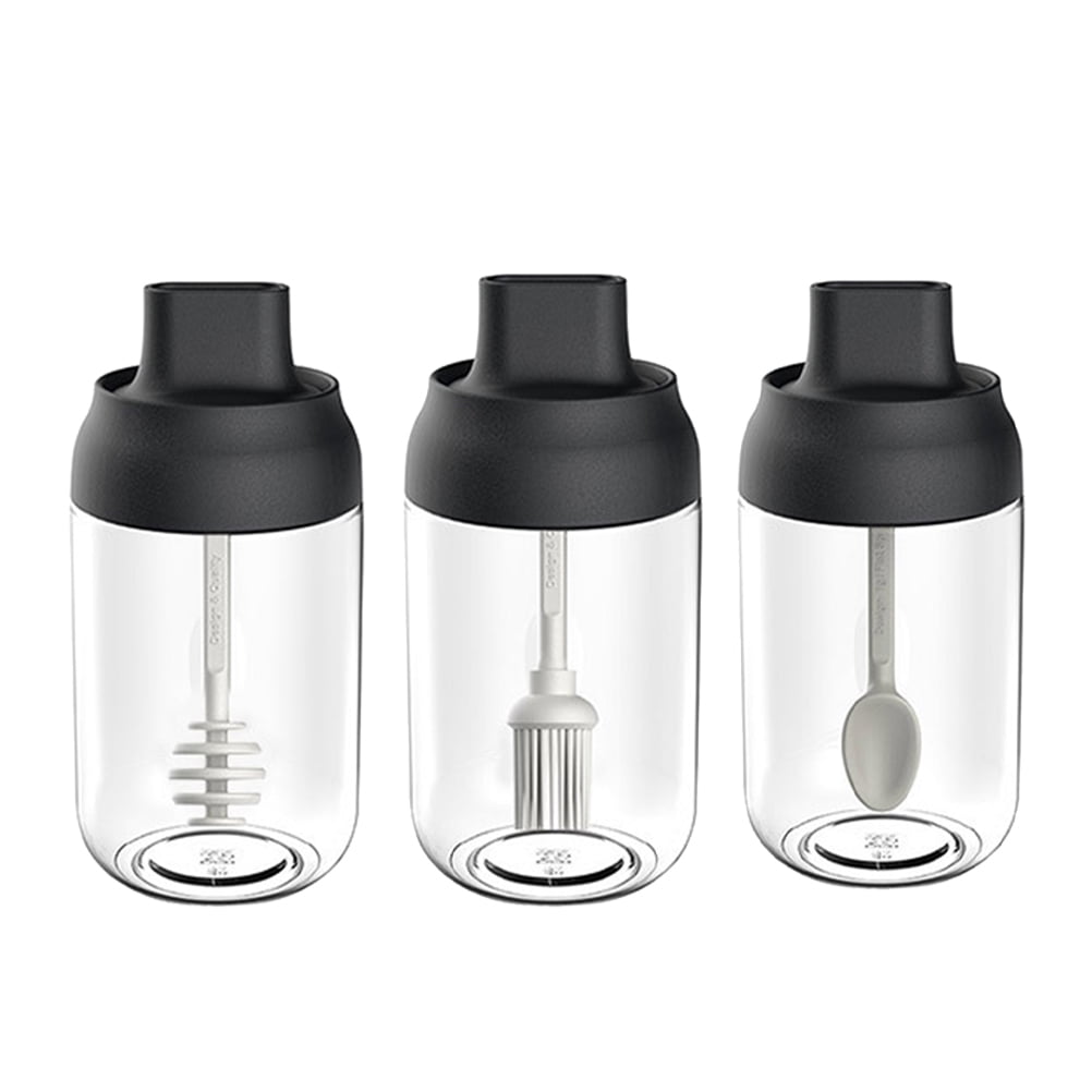 3 in 1 250ml Kitchen Glass Seasoning Jars Set with Spoon Creative ...