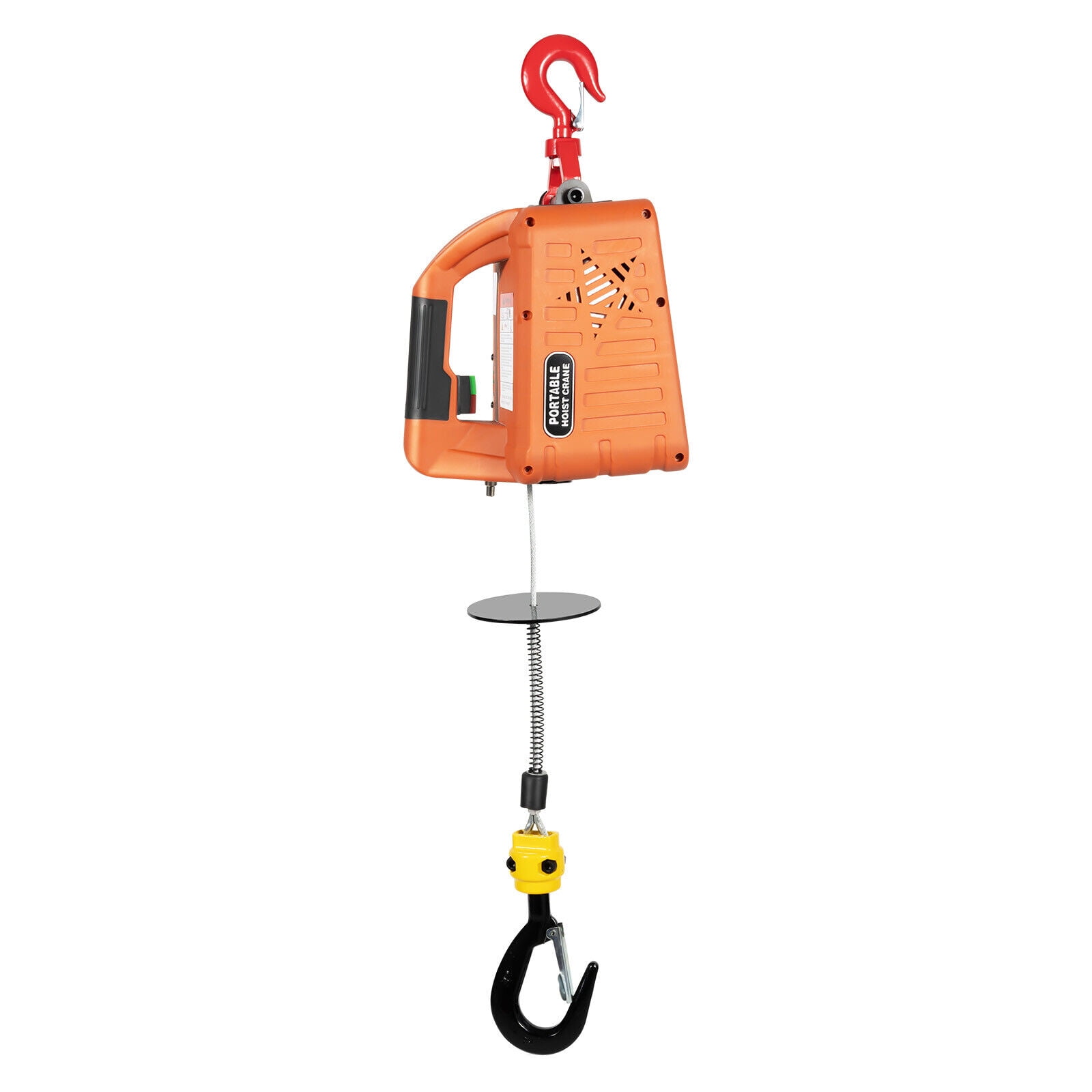 3-in-1 300kg/660lbs 1500W Orange Electric Hoist Winches 16ft/min Easy ...