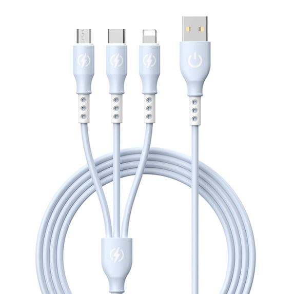 3-in-1 6A Fast Charging Cable 3.94ft for iPhone Huawei Xiaomi Samsung ...