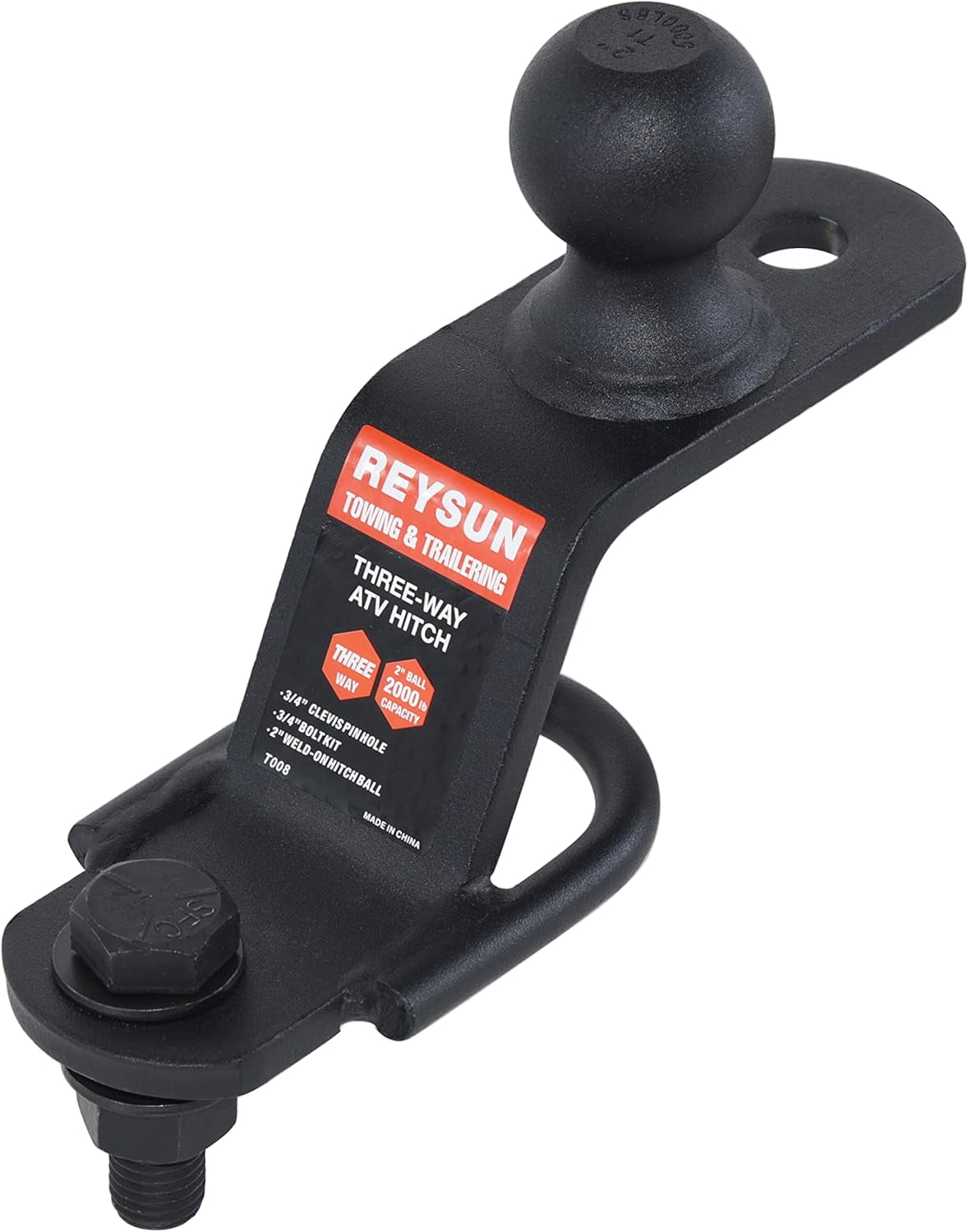 3 in 1 ATV/UTV Trailer Hitch Adapter with 2 inch Trailer Ball, 3 Way ...