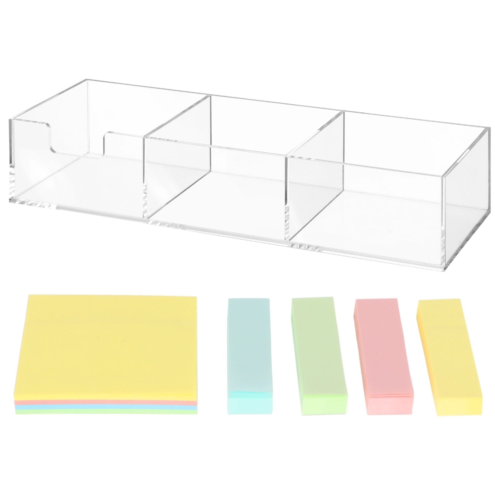 3-in-1 Acrylic Sticky Note Holder, Clear Acrylic Holder with Sticky ...