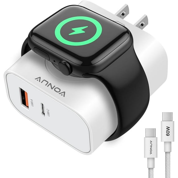3-in-1 Adapter for Apple Watch, 20W USB C Fast Charging Block with Dual ...