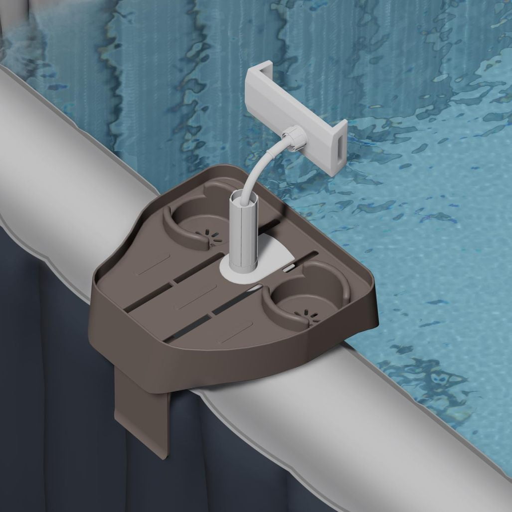 3-in-1 Adjustable Cup Holder Phone Holder for Outdoor Inflatable Pools/Spas, Hot Tub Caddy Drink ...