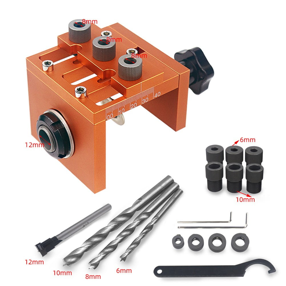 3-in-1 Adjustable Pocket Hole Jig Kit with 681015mm Drill Bits for ...